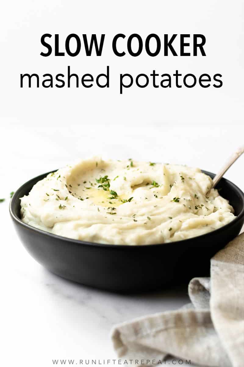 The Best Creamy Garlic Herb Slow Cooker Mashed Potatoes - Simple ...