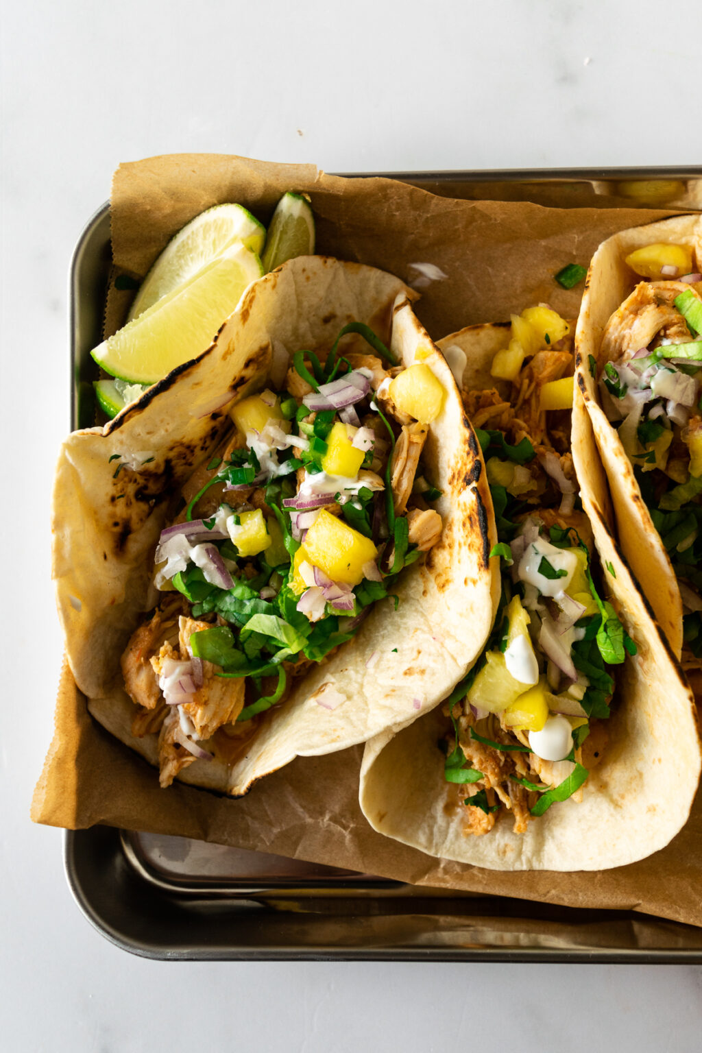 Slow Cooker Pineapple Chicken Tacos - Simple Everyday Recipes